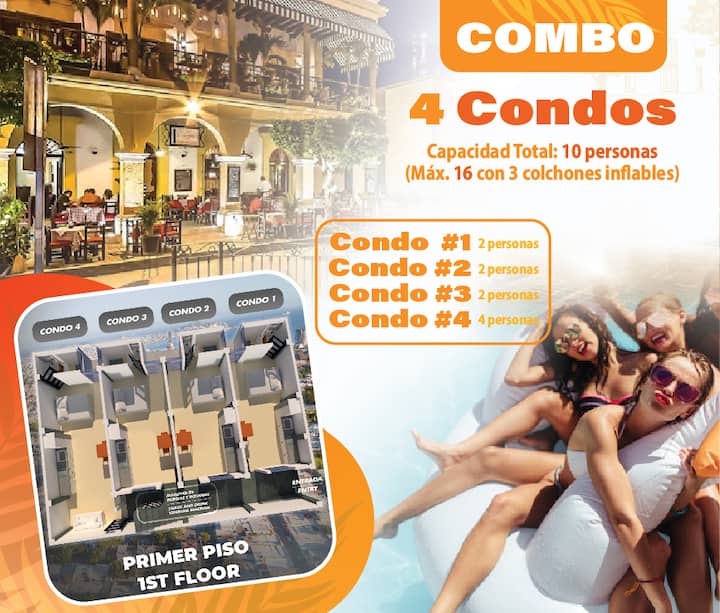 Casa Lopez Mzt/ 4-condo Combo #1-4, Sleeps 10-16 - Mazatlán