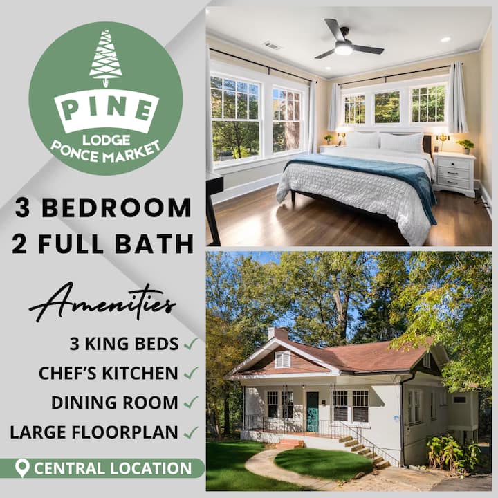 Atlanta Ponce Market Beltline 3br/2ba | 3 King Bed - Atlanta, GA