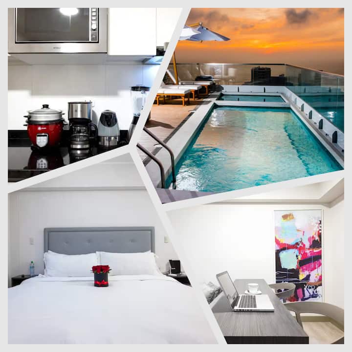 |Vibrant 4 Loft Ejecutivo|escritorio+wifi+pool+gym - Lima