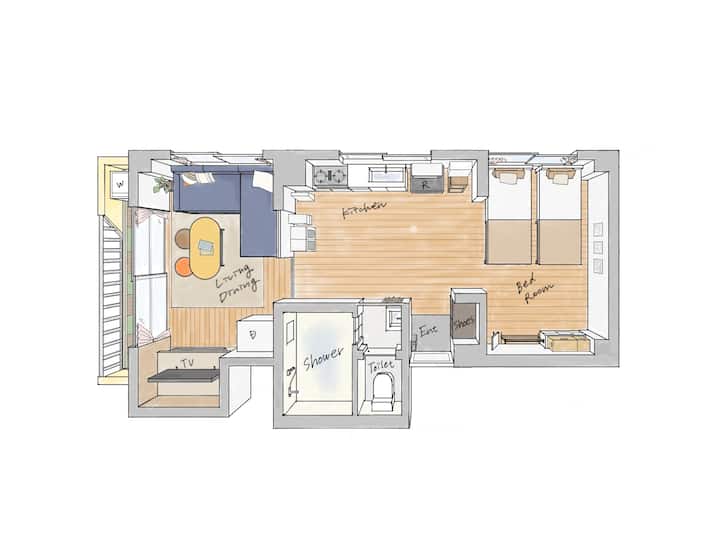 【代々木4分&新宿7分】駅近 /人気 36㎡ Unit / Wifi / 洗濯機&乾燥機 /最大4名 - Shibuya