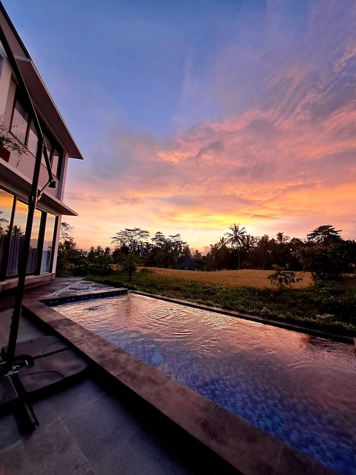 Tranquil Rice Field&sunset View Private Villa Ubud - Ubud