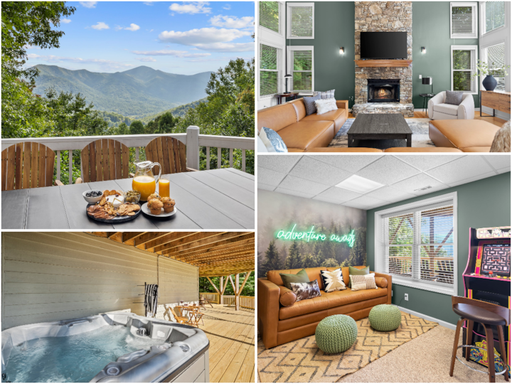 Honeysuckle Mtn Getaway: Views! Hottub! Game Room! - Maggie Valley, NC