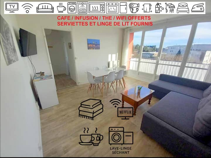 T3 57m² Proche Gare Sncf + Café Et Thé Offerts - Orléans