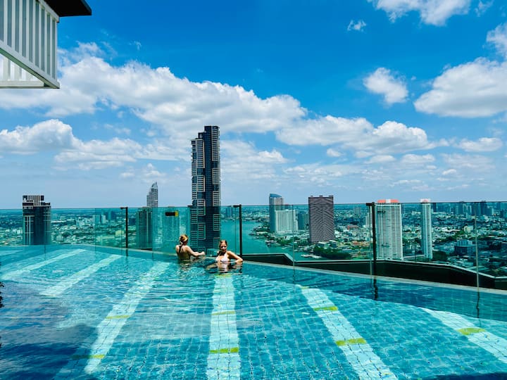 Sky Pool/cosy Room/2 Min To Bts/sathorn - Bang Rak