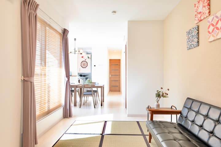 Modern 103㎡ House - 3bdr - 9guests - 15min Station - Japan