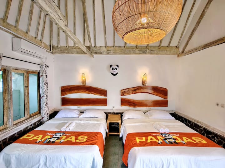 《Pandahome 》Comfor Family Room (Two 1.6m Beds) - Islas Gili