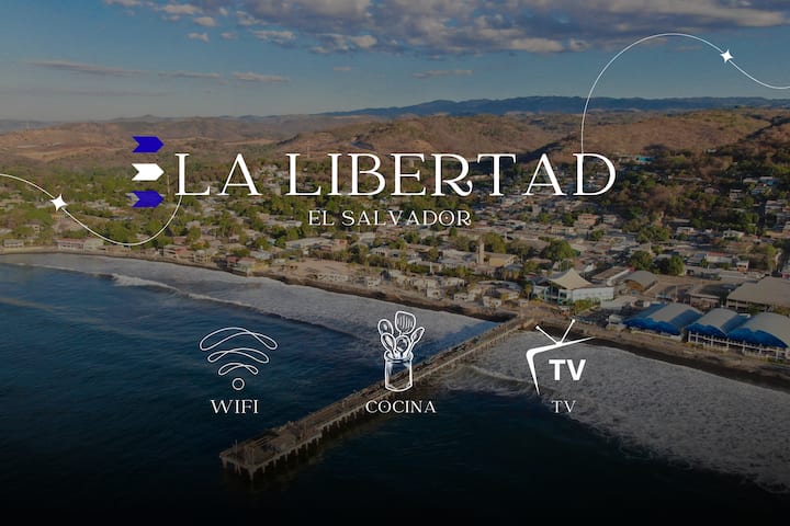 Apt+kitchen+parking+view Sea Front+ac @Lalibertad - El Salvador