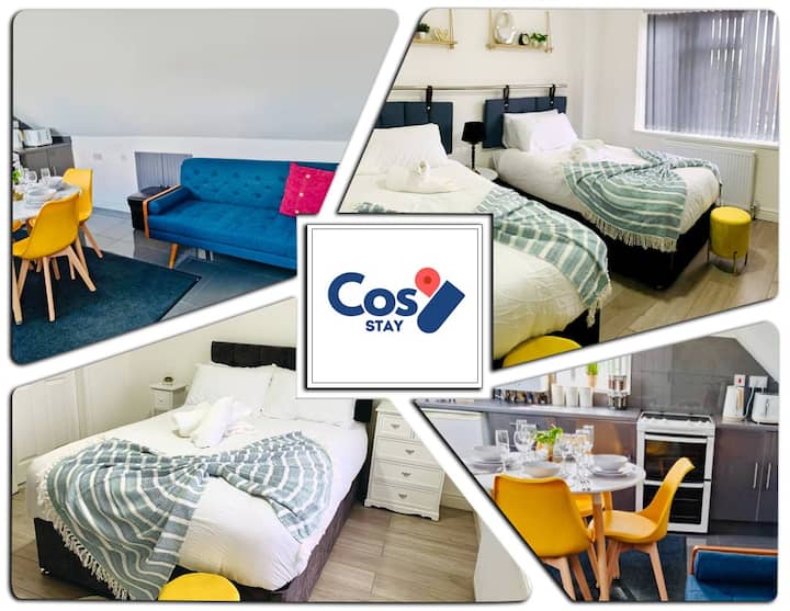 Large 7 Bedrooms Split-level Flat Sleeps Up To 14 - Sutton Coldfield