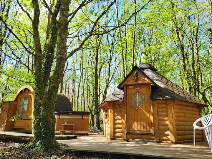 Cabane Et Bain Nordique En Forêt De Brocéliande - Paimpont