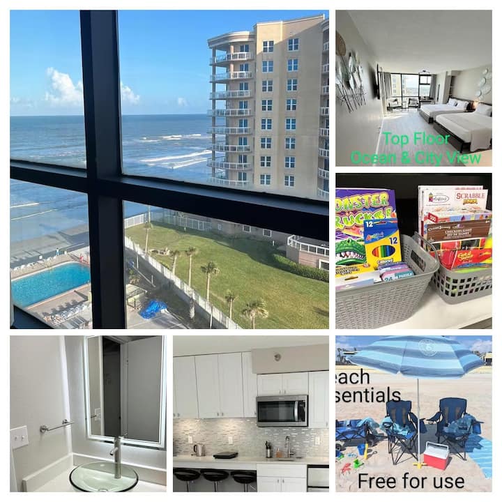 Renovated Oceanfront With Beach Essentials & Views - Daytona Beach, FL