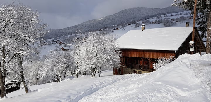 Chalet Authentique 3 éToiles à 8 Km Des Pistes - Manigod
