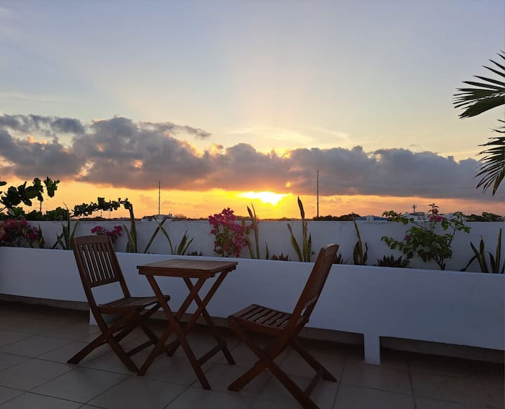 Sunny Ph W/ Private Rooftop & Great Location - Playa del Carmen