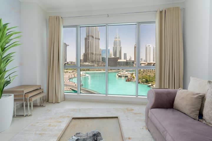 King 2 Bedroom With Burj Khalifa & Fountain View - 