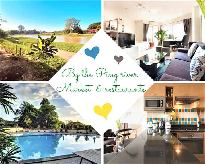 Spacious Apartment By The River With A Nice Pool - Chiang Mai