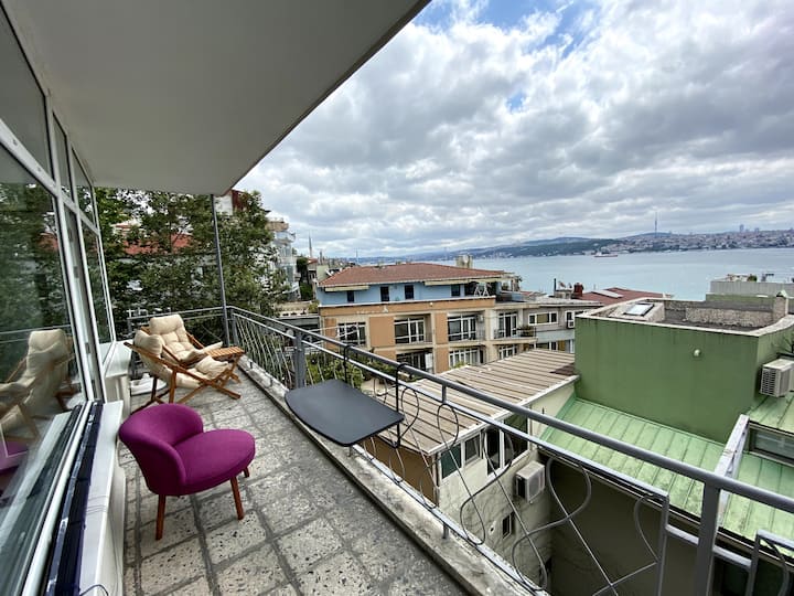Panoramic Sea View With Balcony Home In Taksim - Beykoz