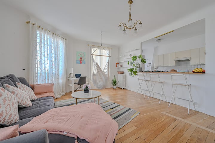 Appartement Spacieux Avec Hamac + Parking Gratuit - Gentilly