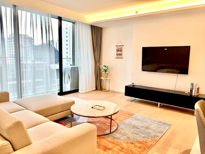 92m2~2br#gym&pool&bts Nana&mrt Sukhumv&4ppl - Bangkok