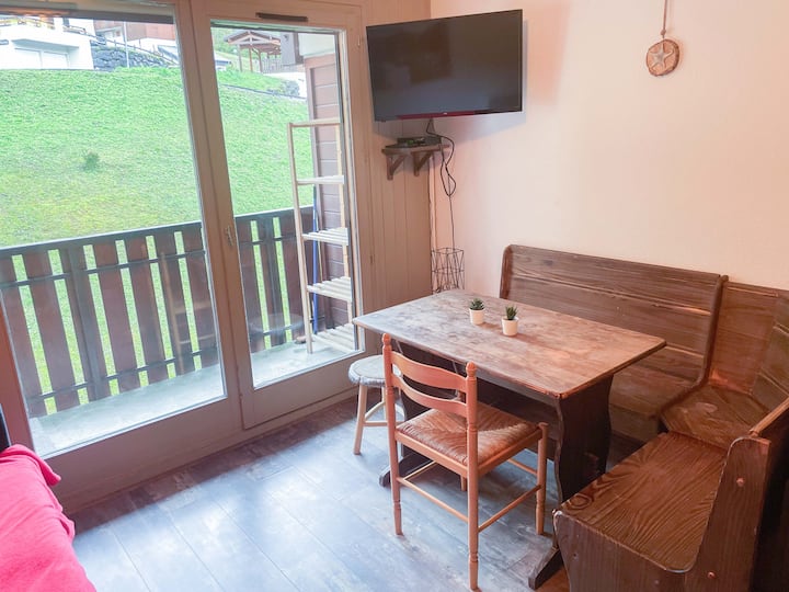 Studio Montagne 4p Balcon Sud, 50m Des Pistes - Les Gets