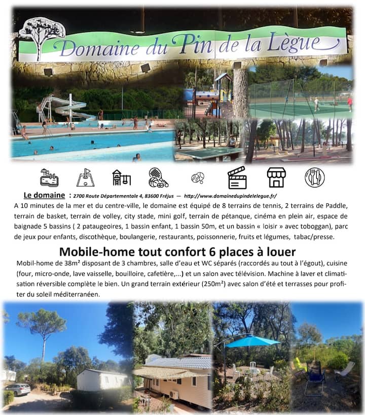 Mobil Home 3 Chambres 6 Personnes Avec Clim - Fréjus