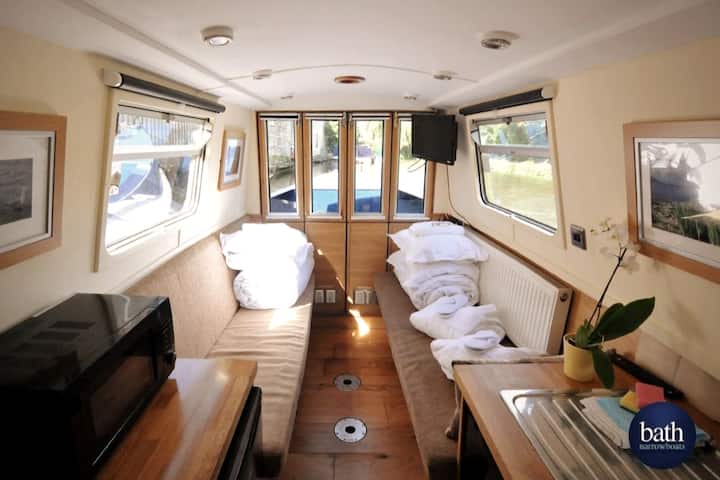Swift - Waterside Narrowboat 2 Bed 1 - 4 Guests - Bath
