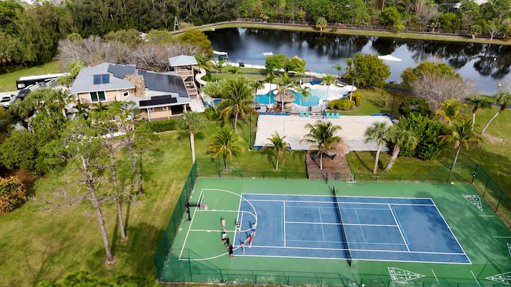 2 Home Sport Complex W/ Private Lake & Theater! - Jensen Beach, FL