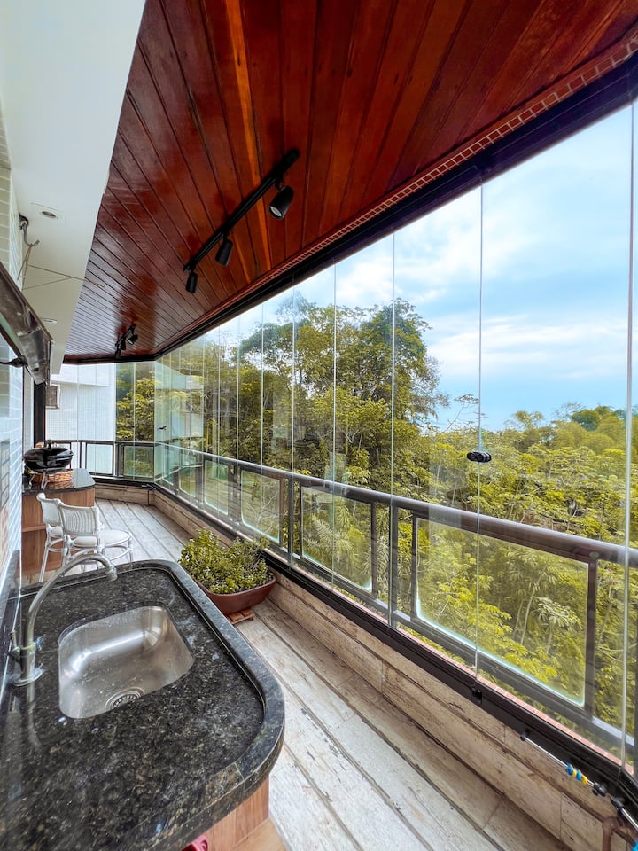 Apartamento 50m Da Praia Do Tombo C/serv De Praia - Guarujá