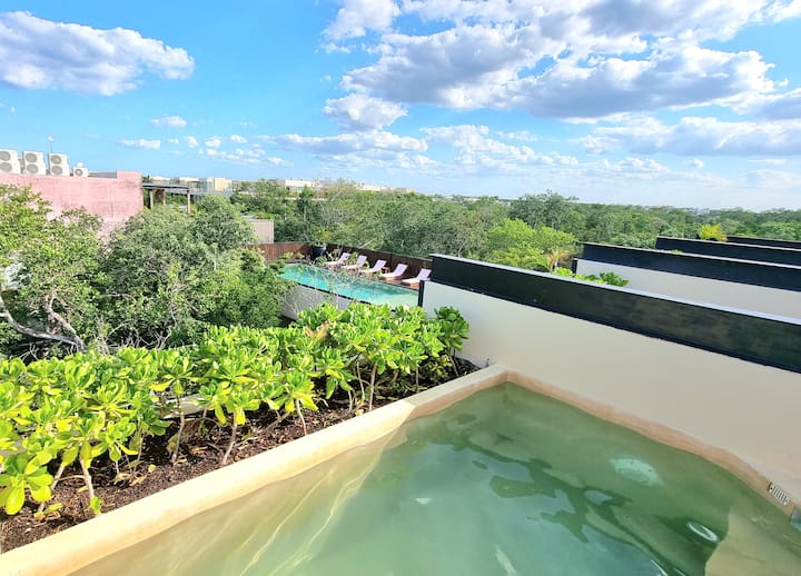 Rooftop Pool 2br/2ba Penthouse + Wifi - Tulum