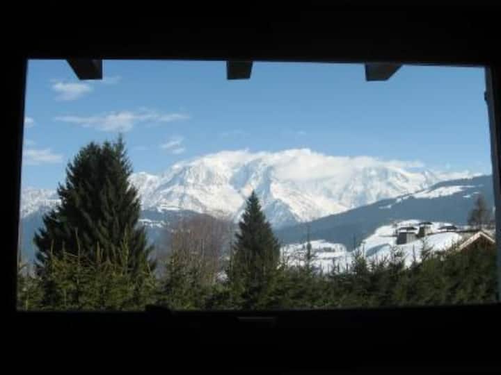 Chalet Vieux Bois Face Mtblanc 10 Pers Sauna Spa - Combloux
