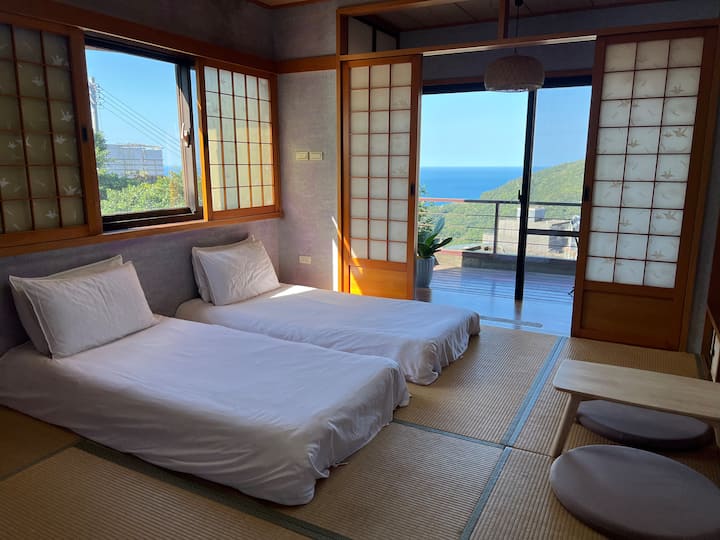 [九州館]{熊本}日式海景2-4人（基本價格2人）景觀套房 | 附浴缸｜附私人大陽台 - 궁랴오 구