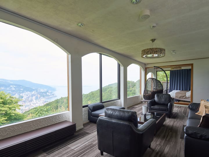 【オーシャンビュー】眺望抜群！檜風呂の温泉付きヴィラ - Atami
