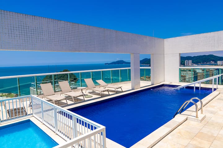 Luxuoso Apartamento Com Vista Incrível Ao Mar - Santos