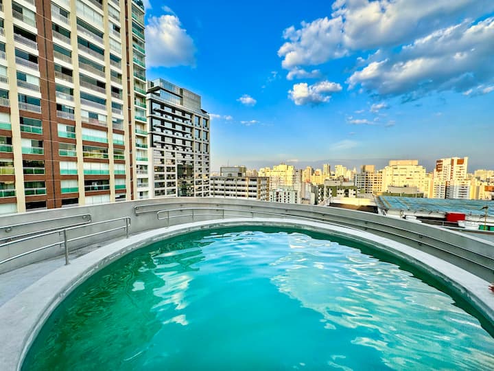 Apartamento Studio - Rooftop Lindo-10 Min Do Metrô - São Paulo
