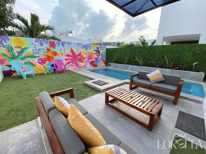 Amplio Patio Exterior Y Alberca Privada Casaloreta - Cancún