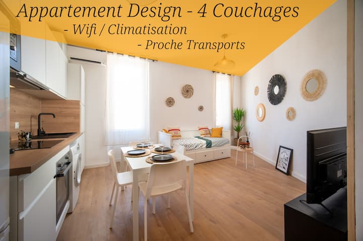 Le Cocon - Appart Neuf Clim Wifi 2 à 4 Personnes - Marseille