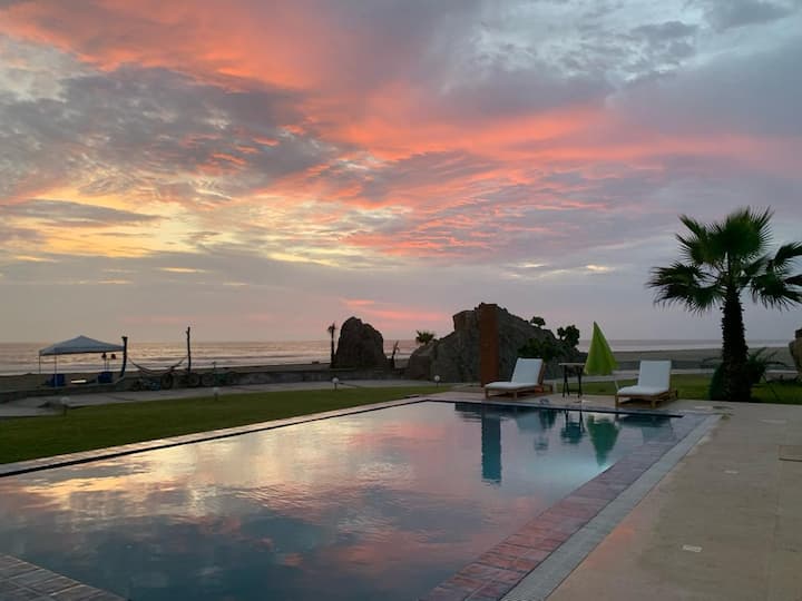 Casa De Playa Premium Frente Al Mar Con Piscina - Pérou