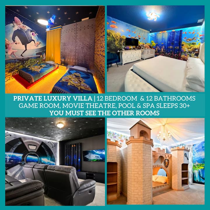 Stunning 12br Lake View Luxury Home Hot Pool & Spa - Kissimmee, FL