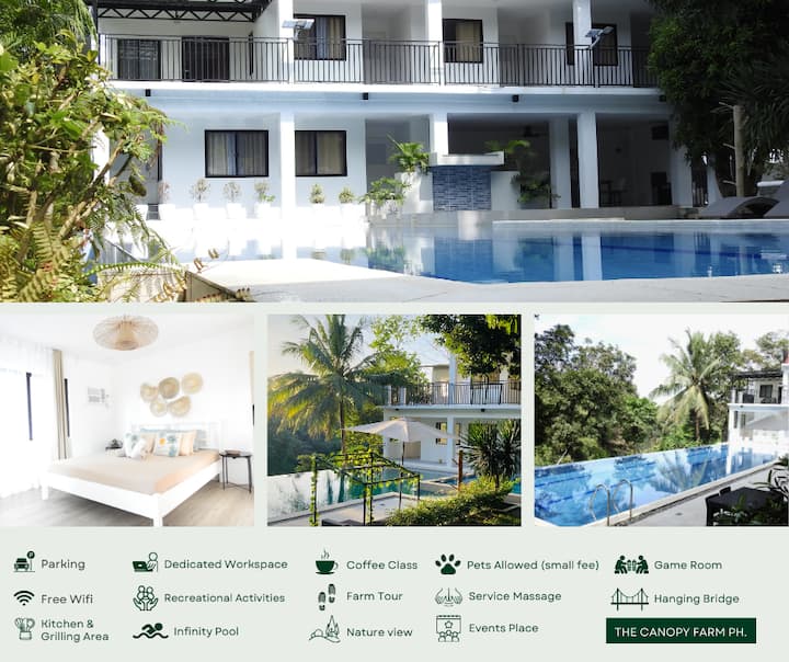 House Across Pool W/ Forest View @Thecanopyfarmph - Naic