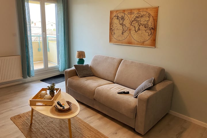 La Douce Escale-clim- Parking-terrasse-lave Linge - Carcassonne