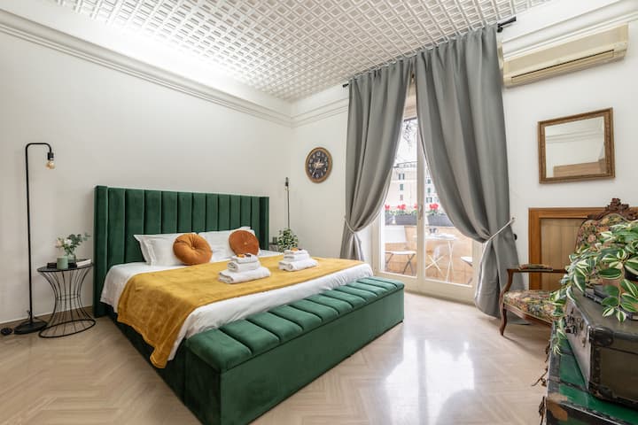 Grand Appartement à La Gare Termini Avec Balcon - 