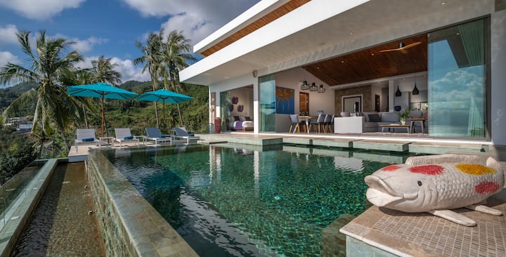 Aruna- 5 Br Modern Sea View Villa, Cinema, Spa - Koh Samui