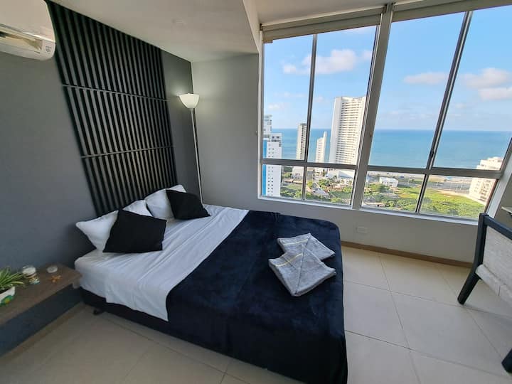 Apto Con Vista Al Mar Y Cerca A Todo En Cartagena - Cartagena