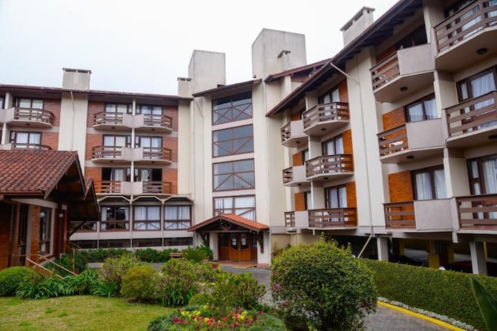 Flat No Coração De Gramado C/ Vaga E Piscina - Gramado