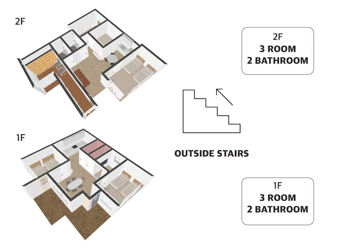[무료짐보관]홍대입구역1,2층 통주택 6룸+4욕실 홀리데이맨션 - Seoul