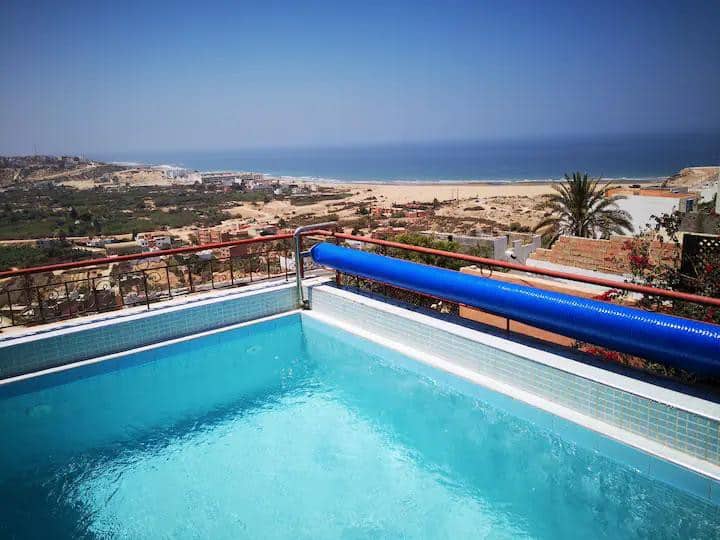 Villa 10 Personnes Avec Terrasse & Piscine Vue Mer - Taghazout