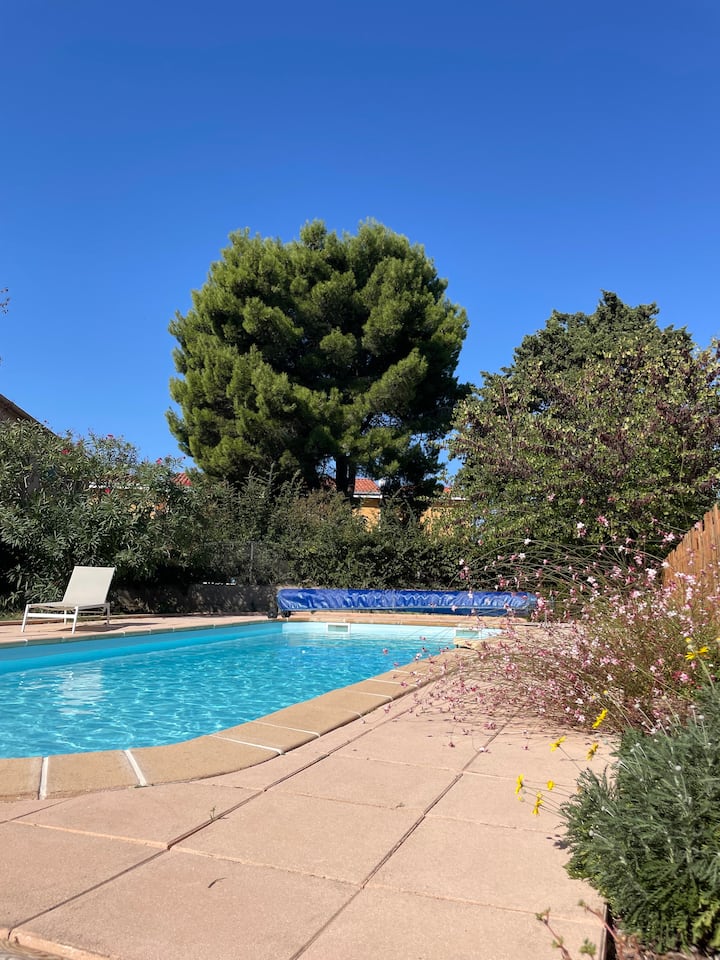 L'oranger - Villa Arborée Et Paisible Avec Piscine - Saint-Jean-de-Védas