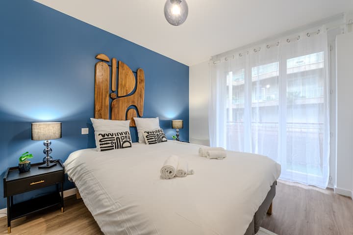 Esprit Pop-art: Lit Kingsize - Wifi Fibre - Balcon - Grenoble
