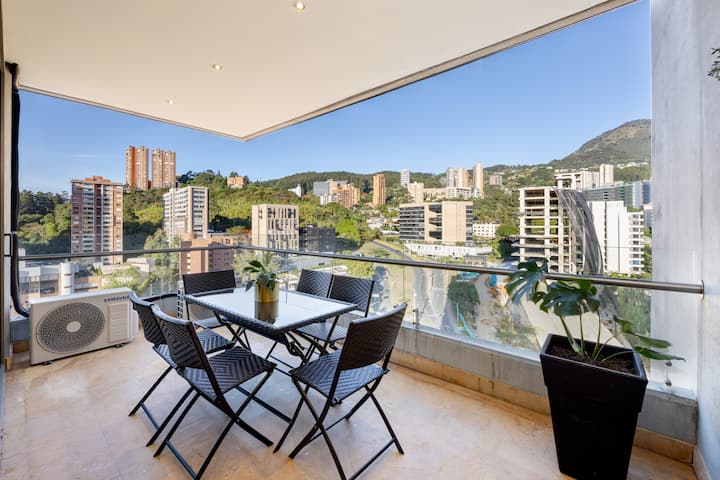 [C] Poblado Provenza|12th Fl View|ac 2 Br|sauna - Medellín