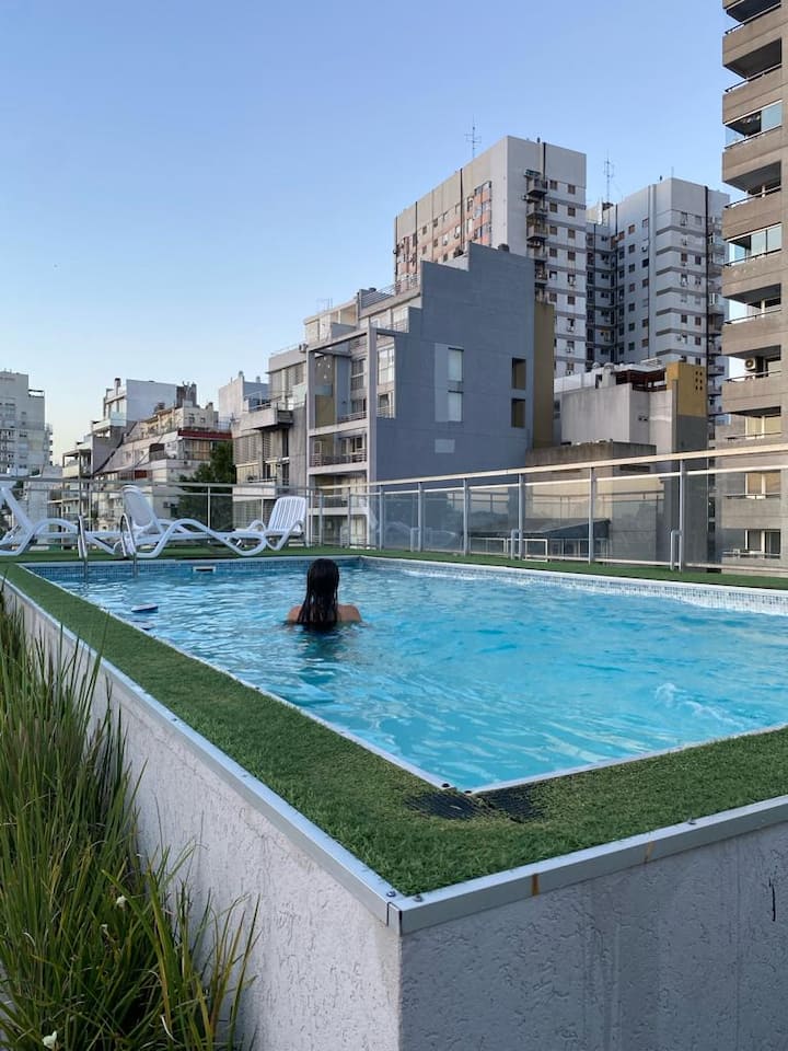 New And Sunny 4 Pax Apt With Free Garage & Pool - Buenos Aires