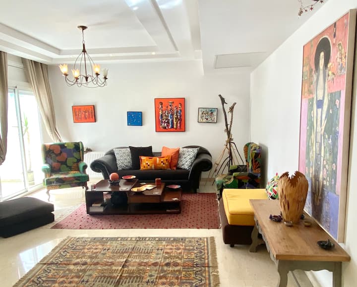 La Marsa Plage -Beach – Bright 2br Apt, 2 Terraces - La Marsa