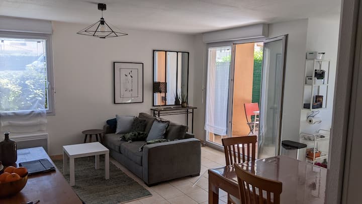 T3 Climatisé, Terrasse, Jardinet, Piscine - Mèze